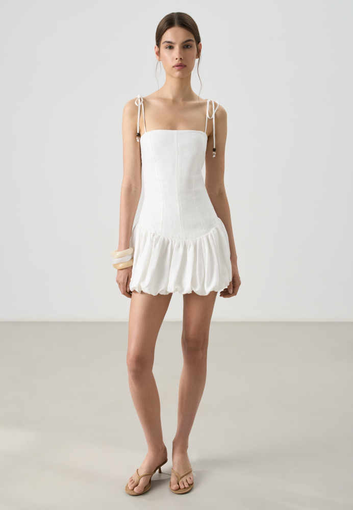 Платье из 100% льна с юбкой-баллон купить в интернет-магазине BRUSNIKA | Каталог платья мини